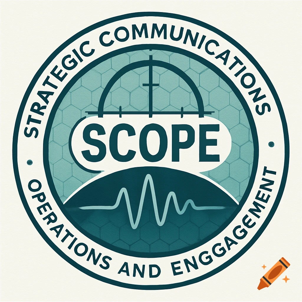 Circular logo with text "SCOPE" in the center, surrounded by "STRATEGIC ...