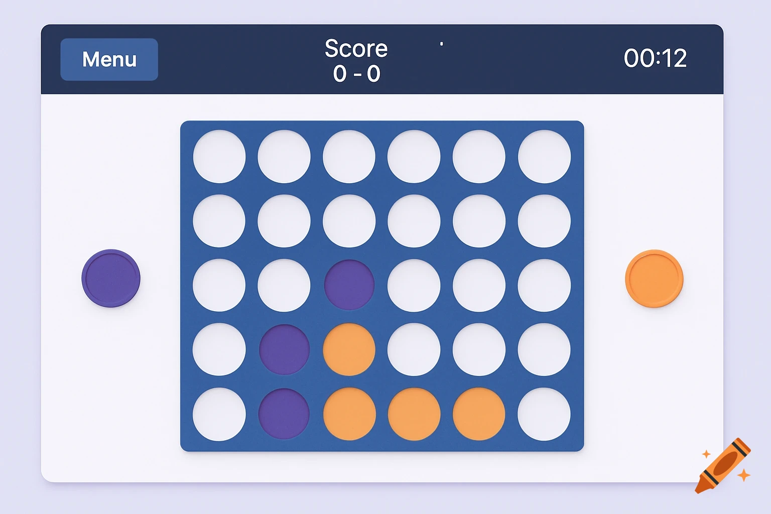 A simplistic user interface design for a web-based Connect 4 game ...