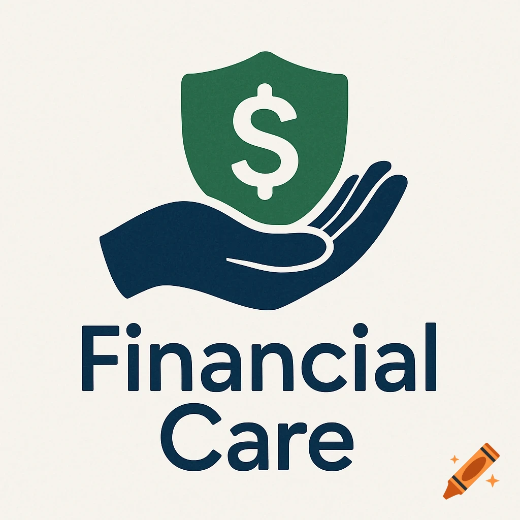 Logo with hand holding a shield with dollar sign and text 'Financial ...