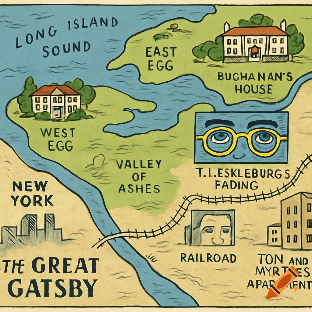 Great Gatsby Map With Locations