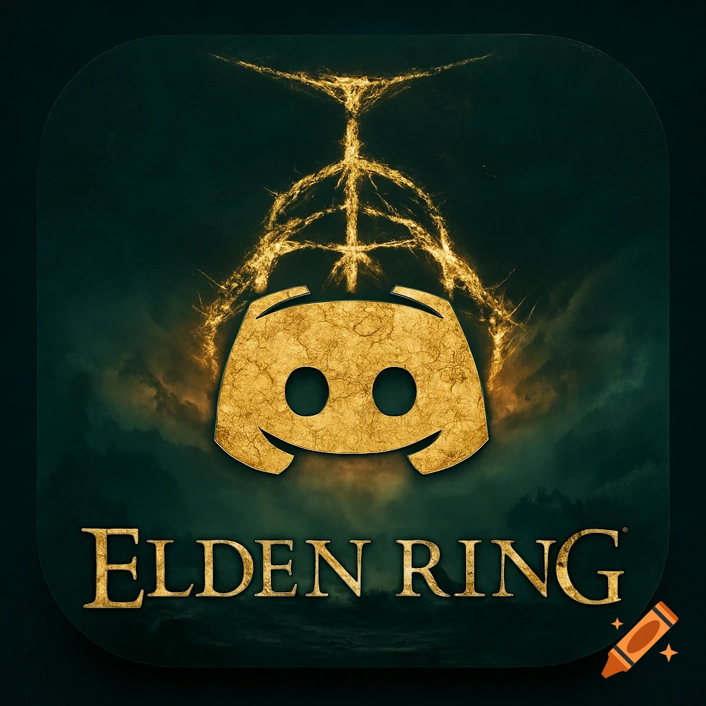 An app icon with golden Elden Ring logo and symbol above a golden ...