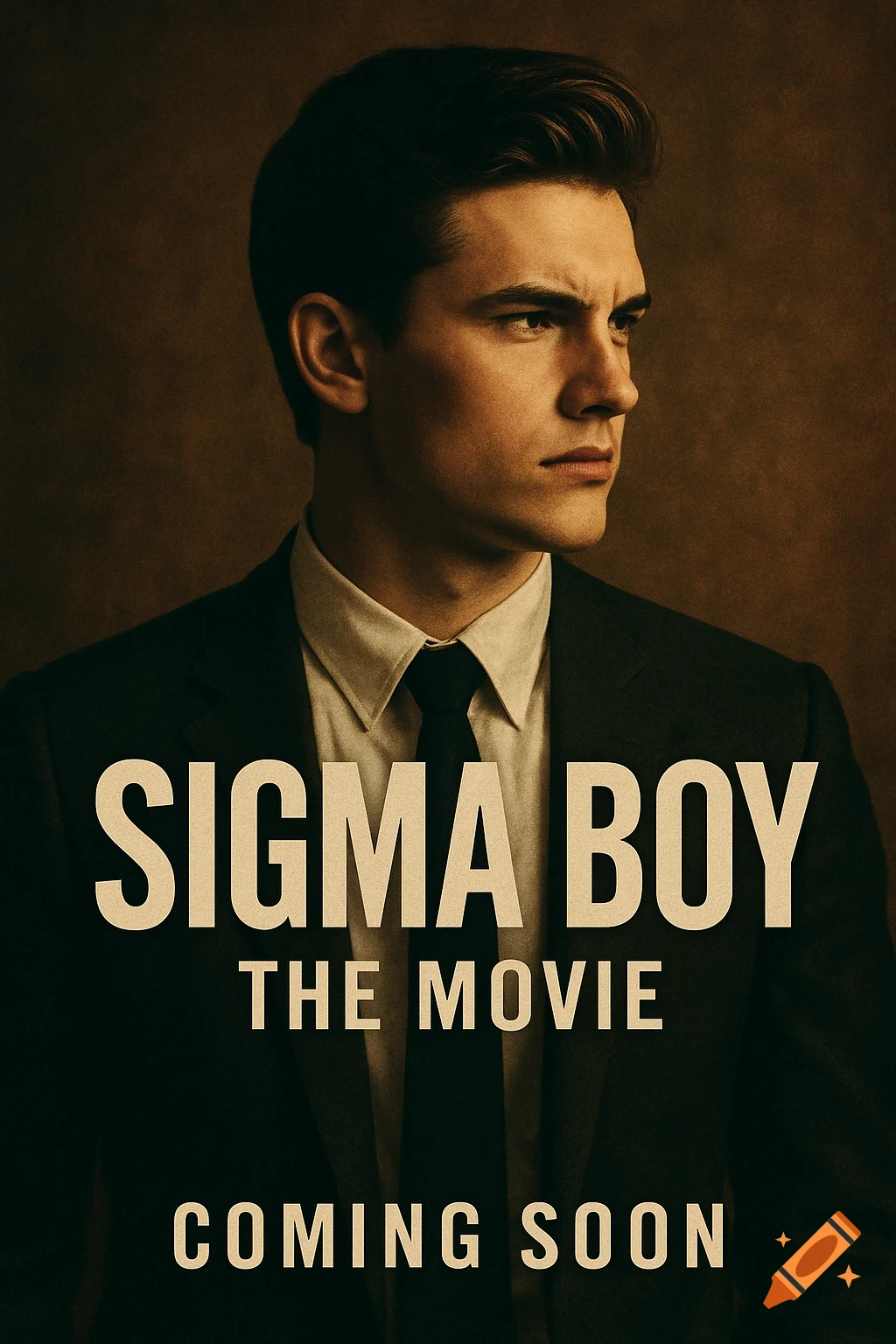 Movie poster for 'Sigma Boy The Movie' featuring a man in a suit ...