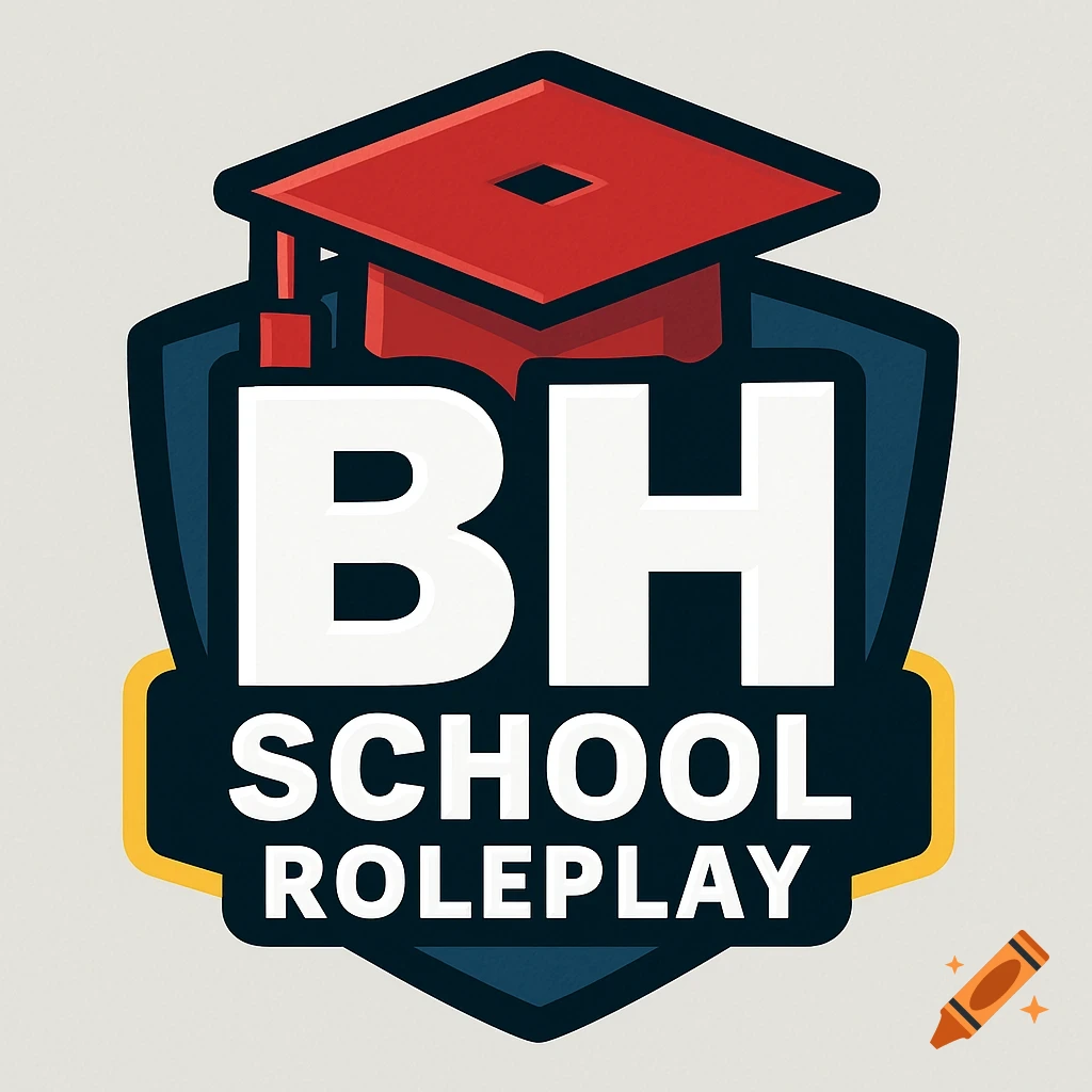 Logo for BH School Roleplay featuring a graduation cap on a shield with ...