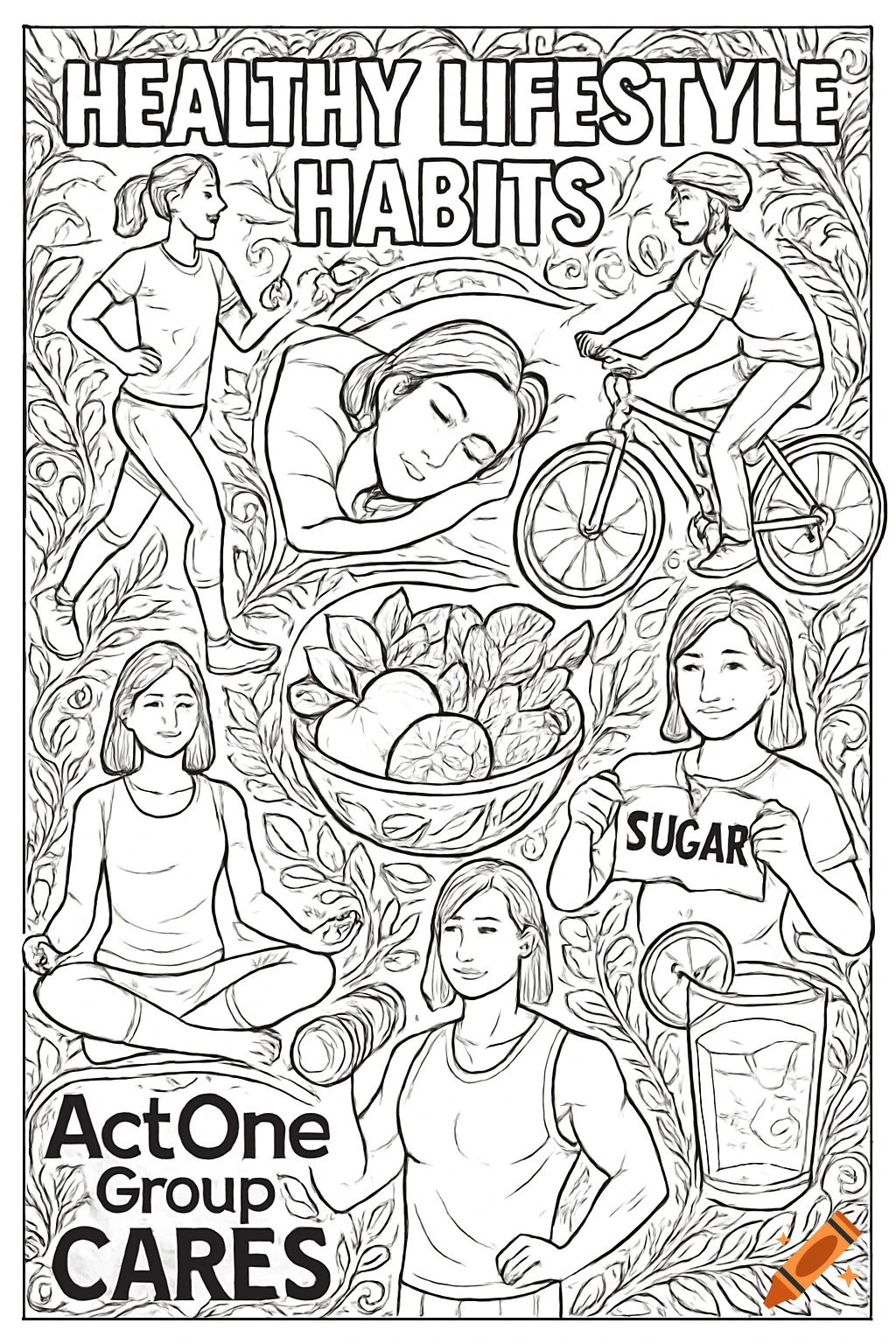 Healthy Lifestyle Coloring Pages