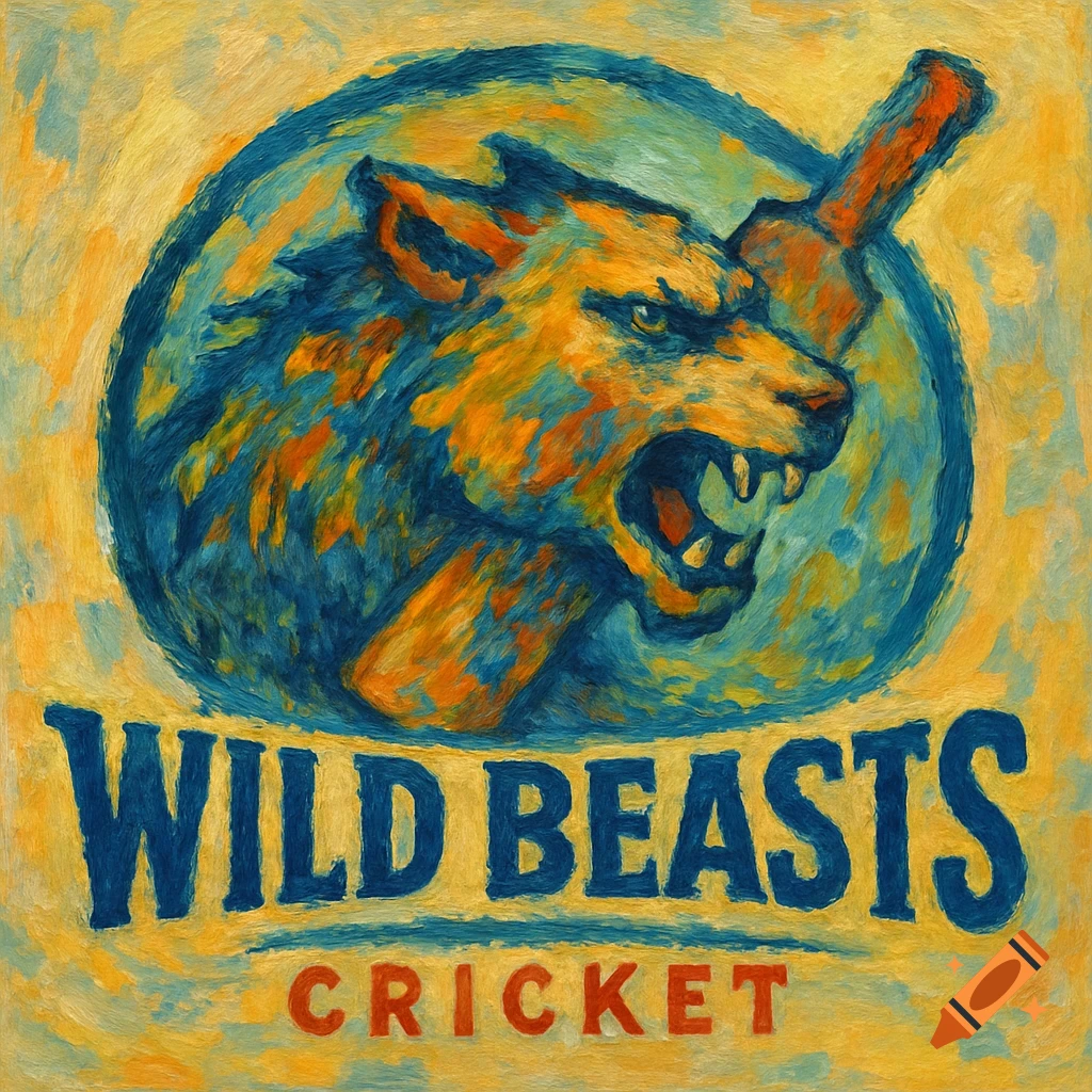 Impressionistic logo for Wild Beasts Cricket featuring a snarling beast ...