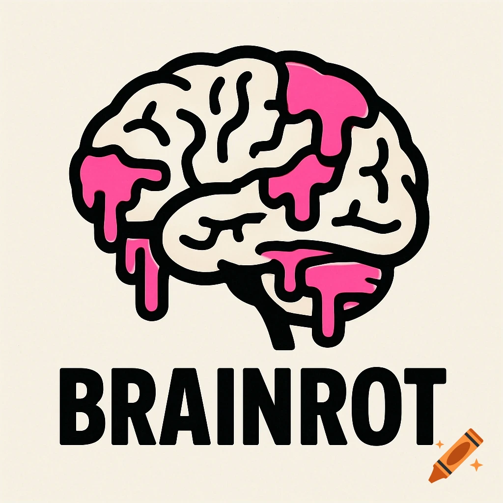 A stylized logo of a brain with dripping pink substance, with the text ...