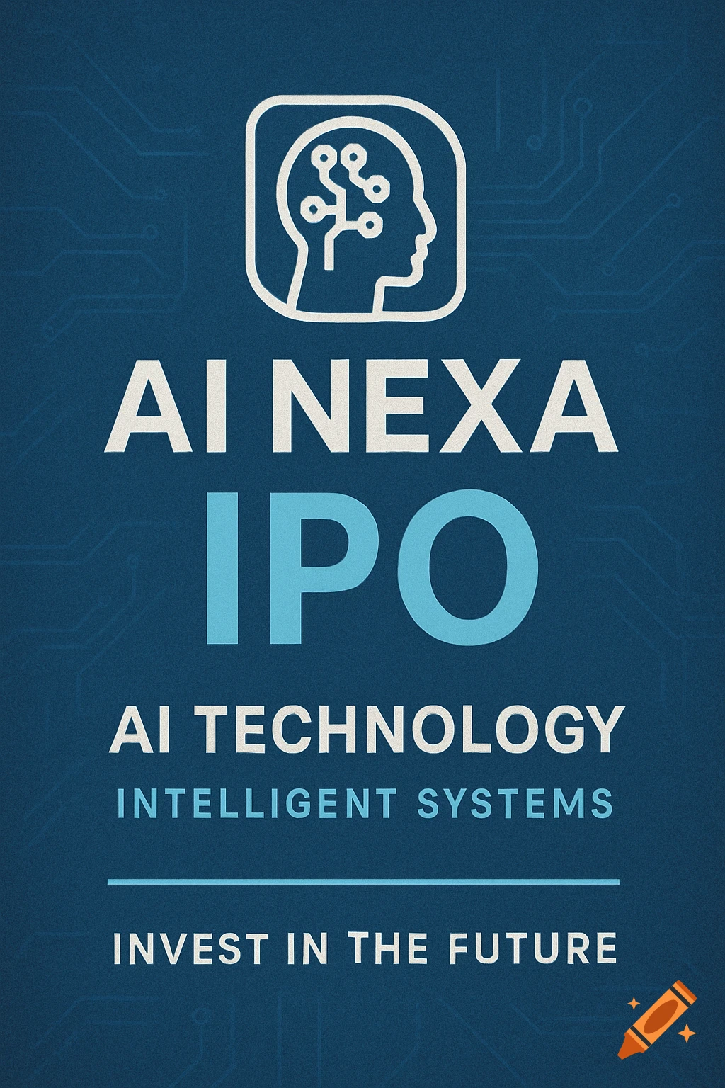 Poster for AI Nexa IPO with AI logo and text. on Craiyon