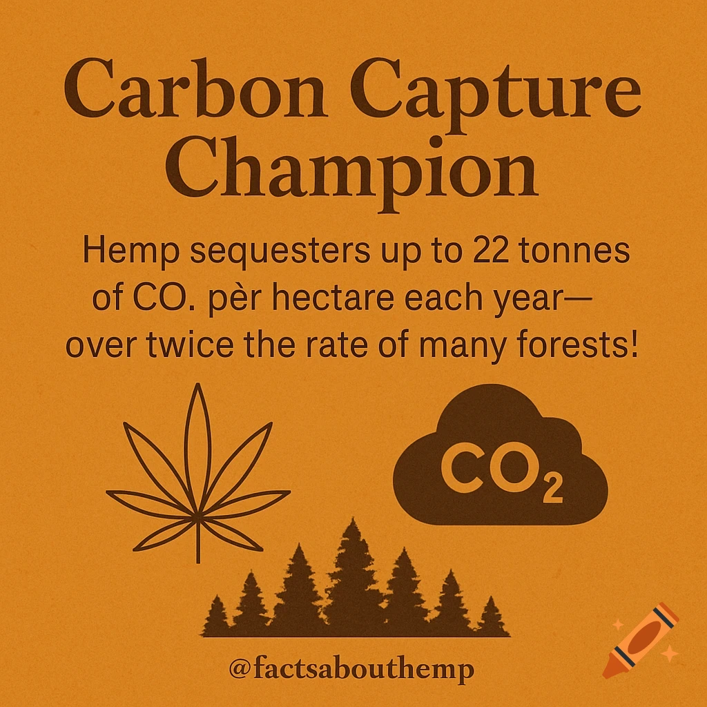 Infographic on orange background: 'Carbon Capture Champion', text about ...