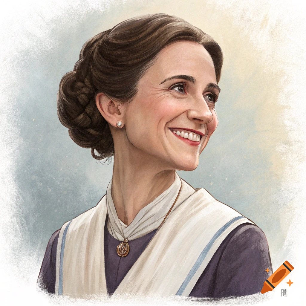 Digital painting portrait of a smiling woman resembling Rachel Weisz in ...