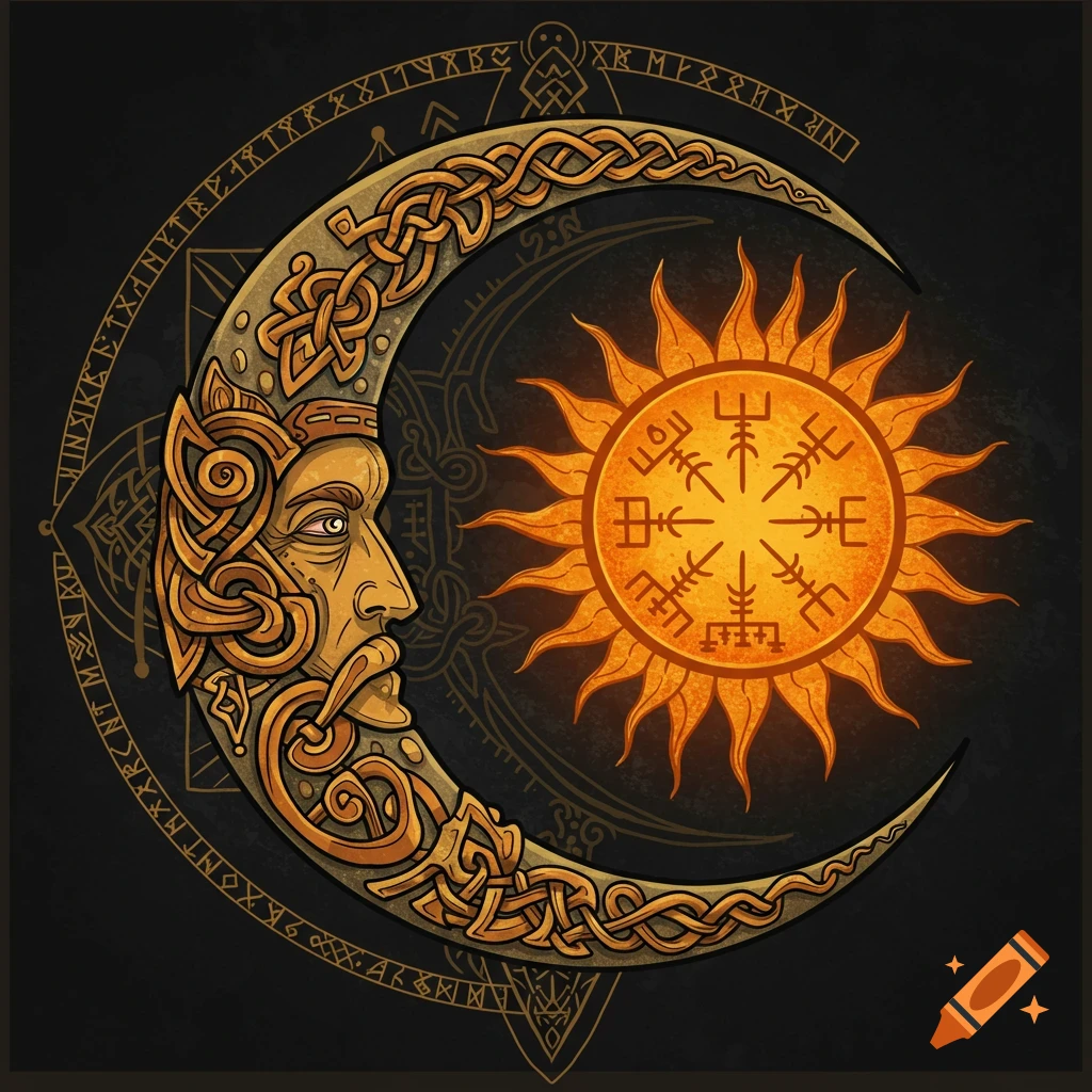 Celtic Sun With Face