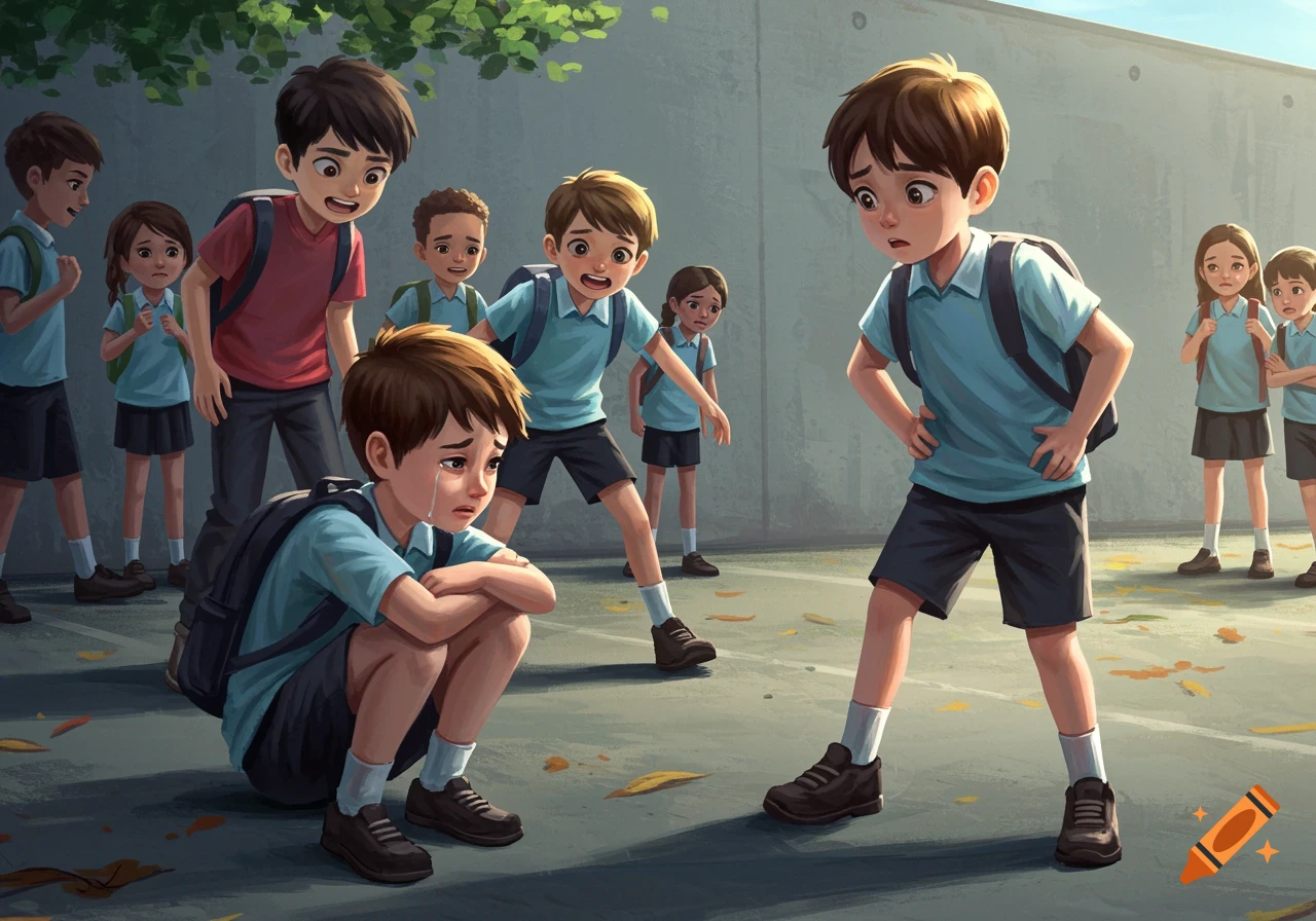 Children Crying At School Cartoon