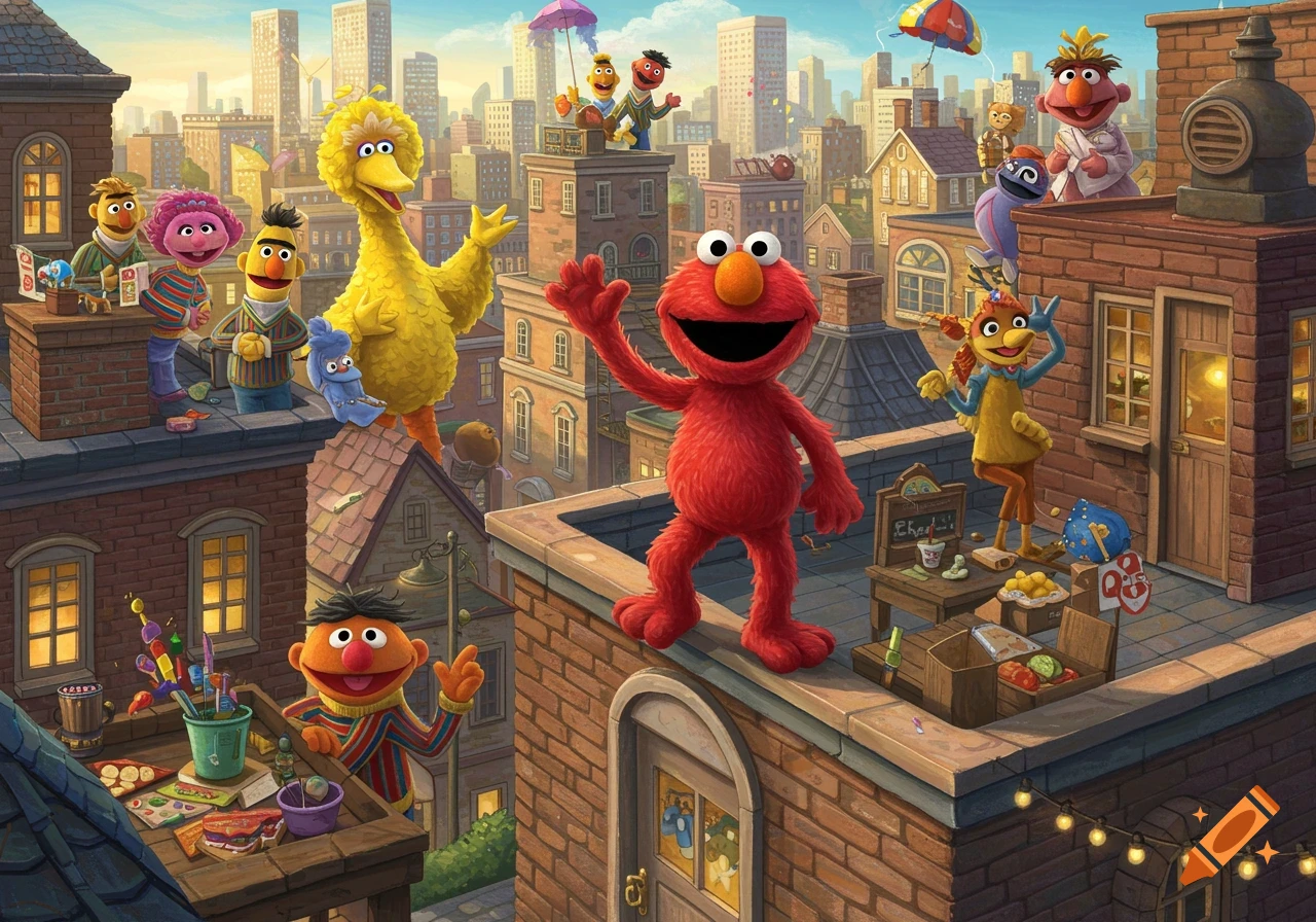 Sesame Street characters including Elmo, Big Bird, Bert, and Ernie ...