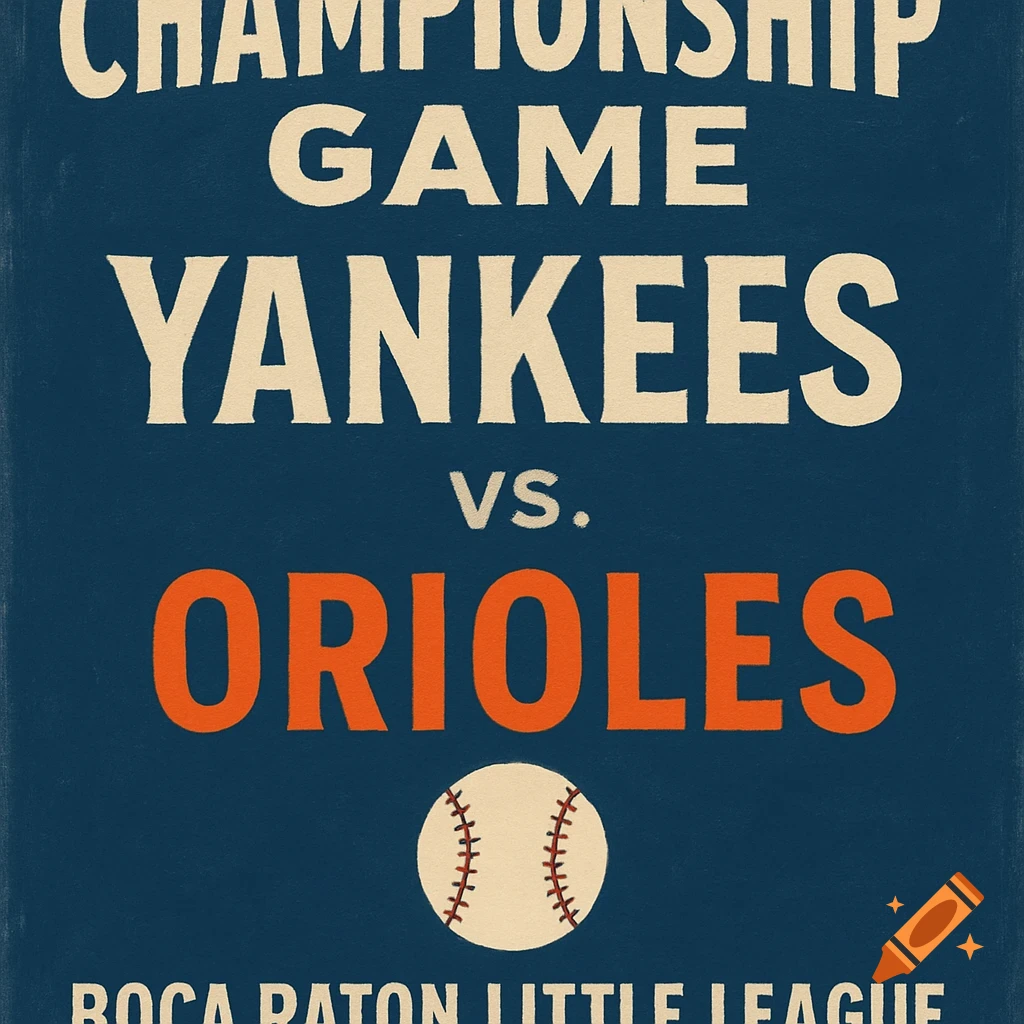 A vintage-style poster for a Championship Game between the Yankees and ...