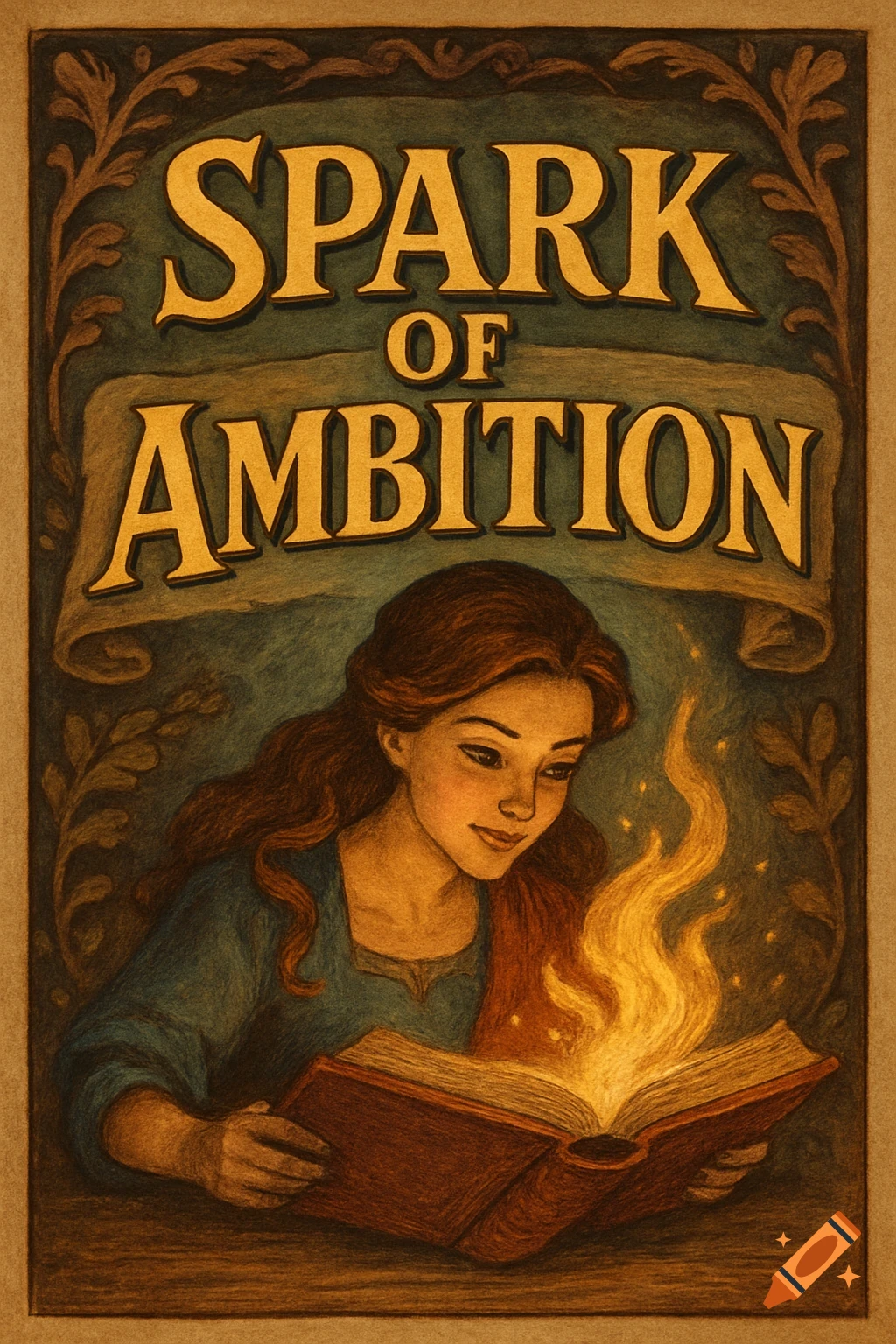 Illustrated book cover art titled "Spark of Ambition" with a woman ...