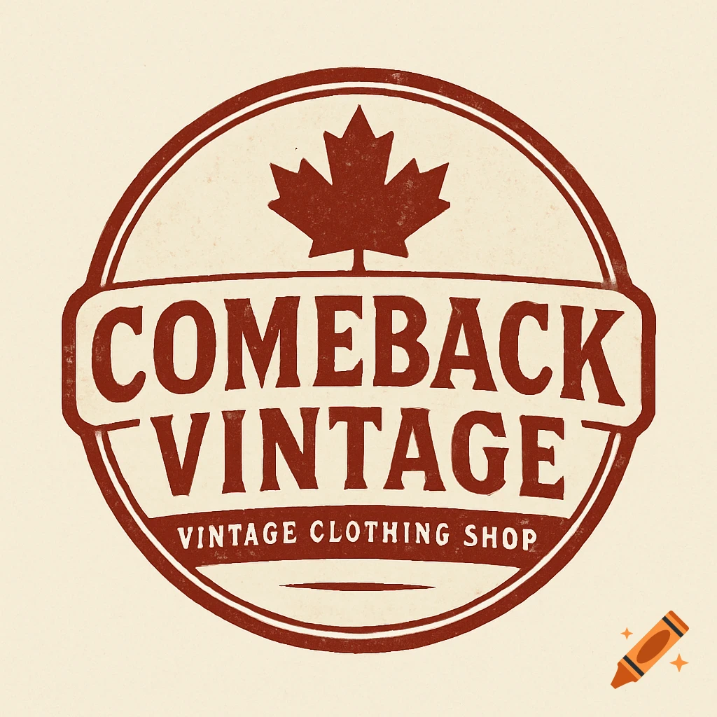 Logo for Comeback Vintage vintage clothing shop, featuring a maple leaf ...