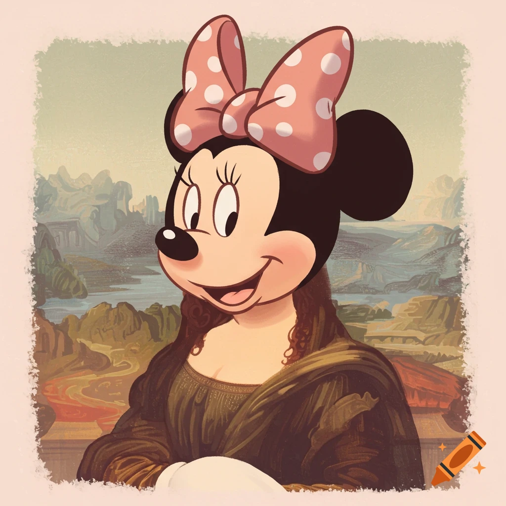 Minnie Mouse's head on the Mona Lisa's body. on Craiyon