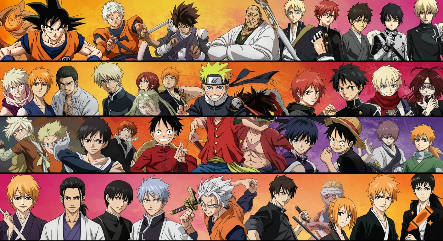 Collage featuring many popular anime characters grouped together. on ...