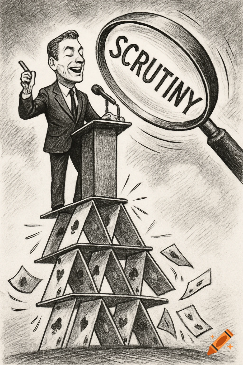 Political Cartoon images created on Craiyon