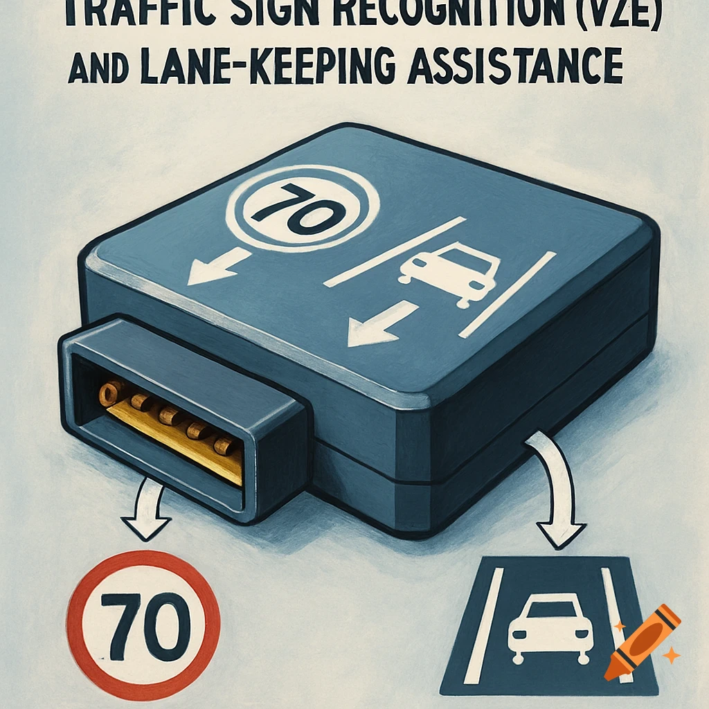Diagram of a device for traffic sign recognition and lane-keeping ...