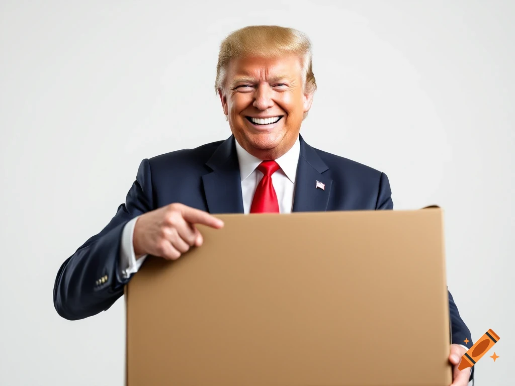 Hyper realistic portrait of Donald Trump smiling and pointing at a ...