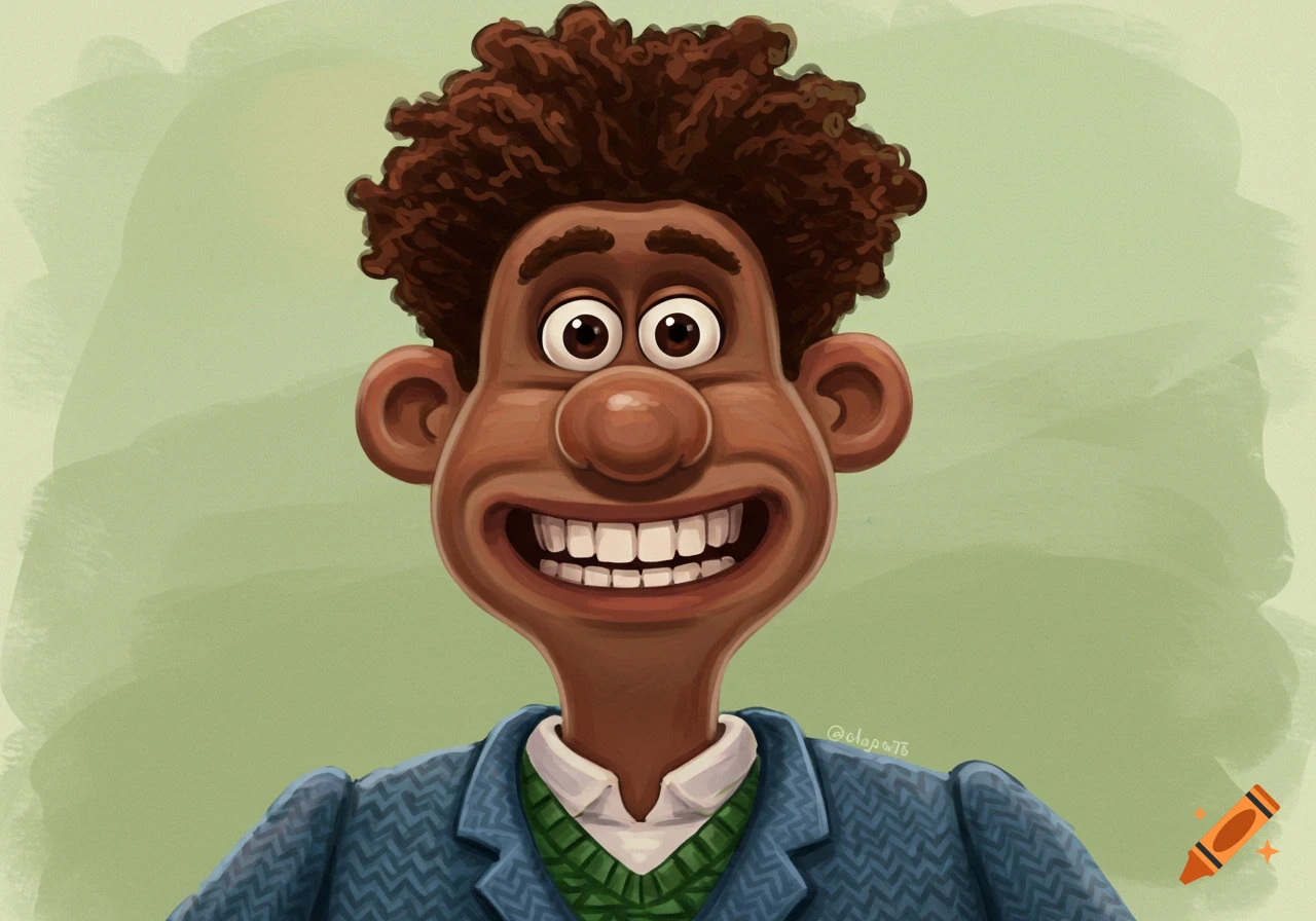 Illustration of an African American man in the style of Wallace from ...