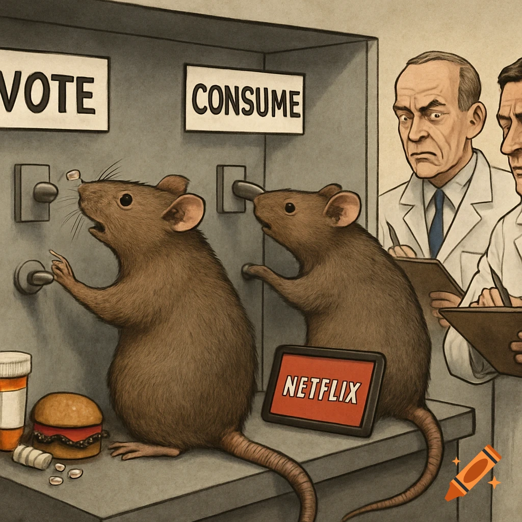Illustration of lab rats in a Skinner box experiment with levers for ...