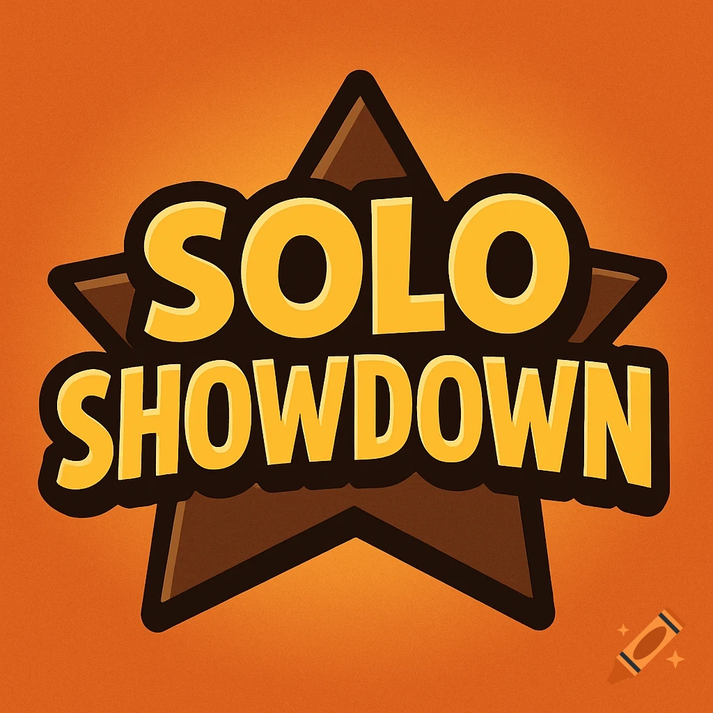 Logo for SOLO SHOWDOWN featuring text on a star shape. on Craiyon