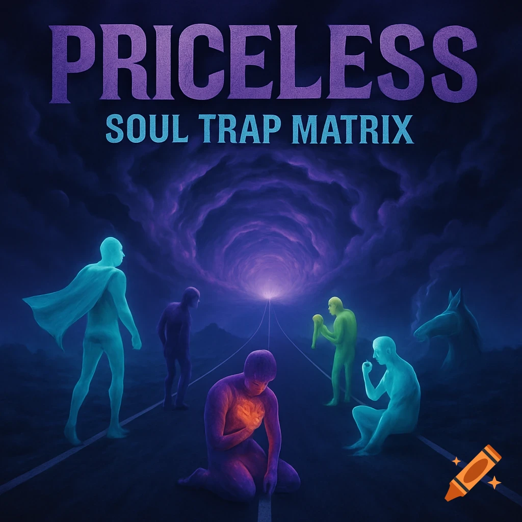 Conceptual art of glowing spectral figures on a road leading into a ...