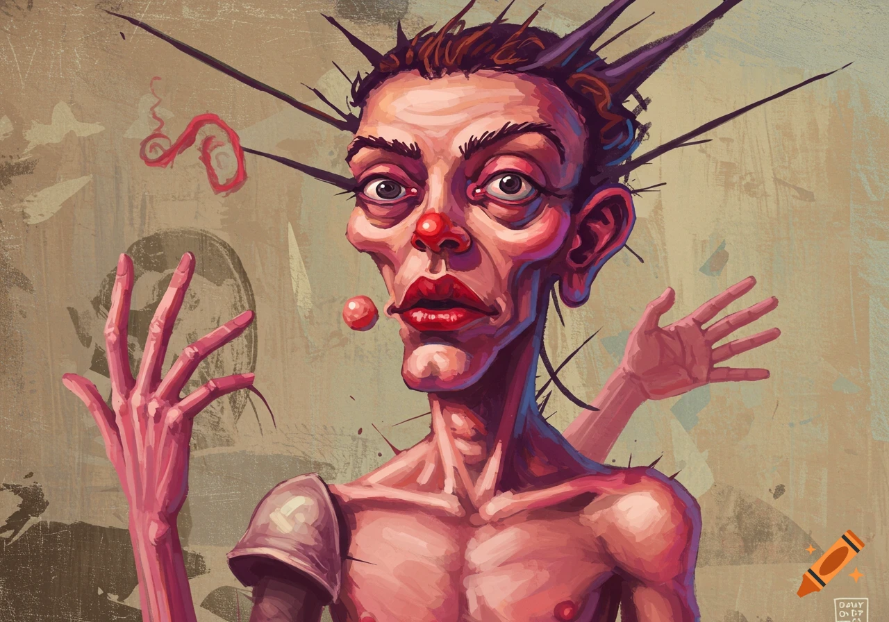 Distorted portrait in George Condo art style with multiple hands and ...
