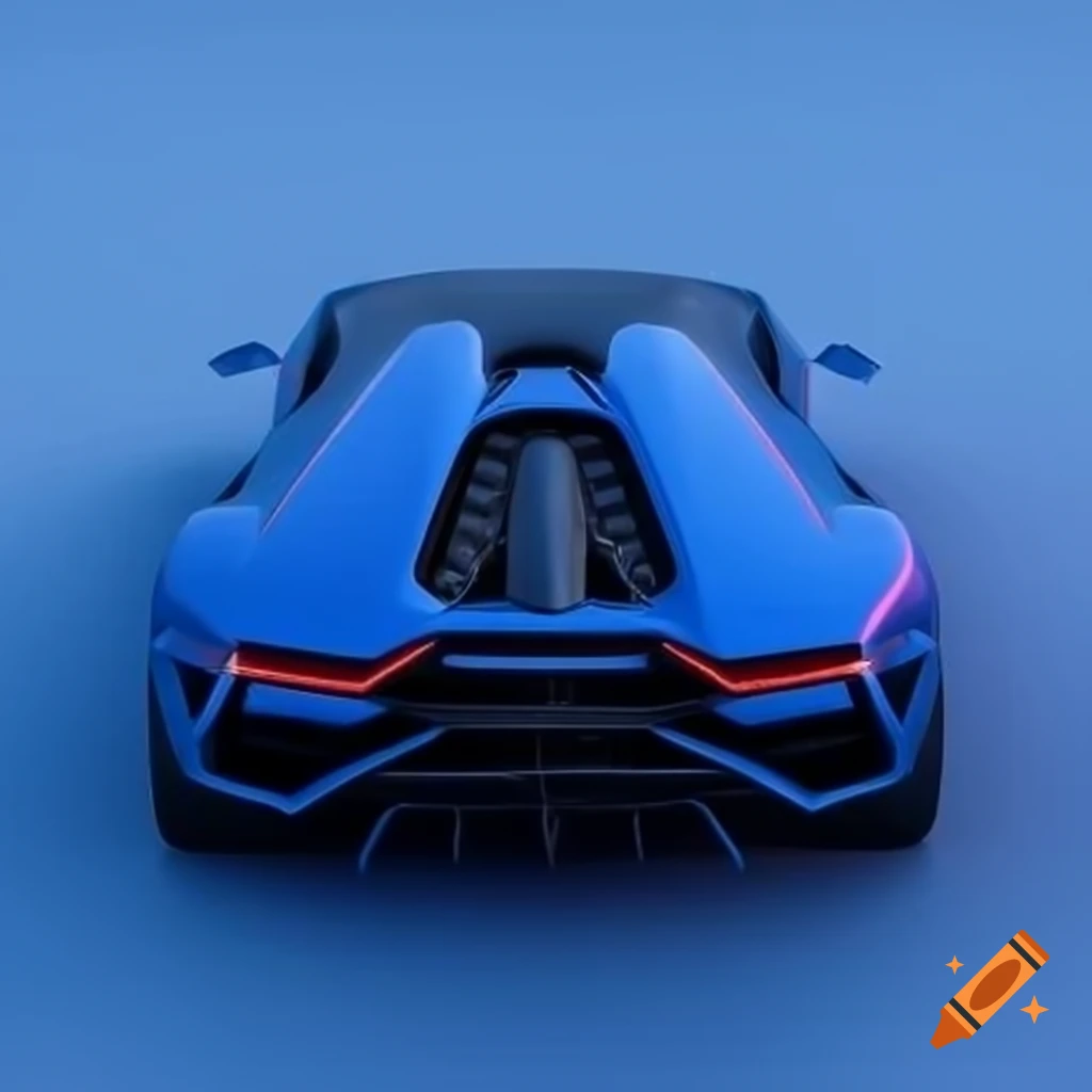 Futuristic sky blue Lamborghini supercar combined with armored stealth ...
