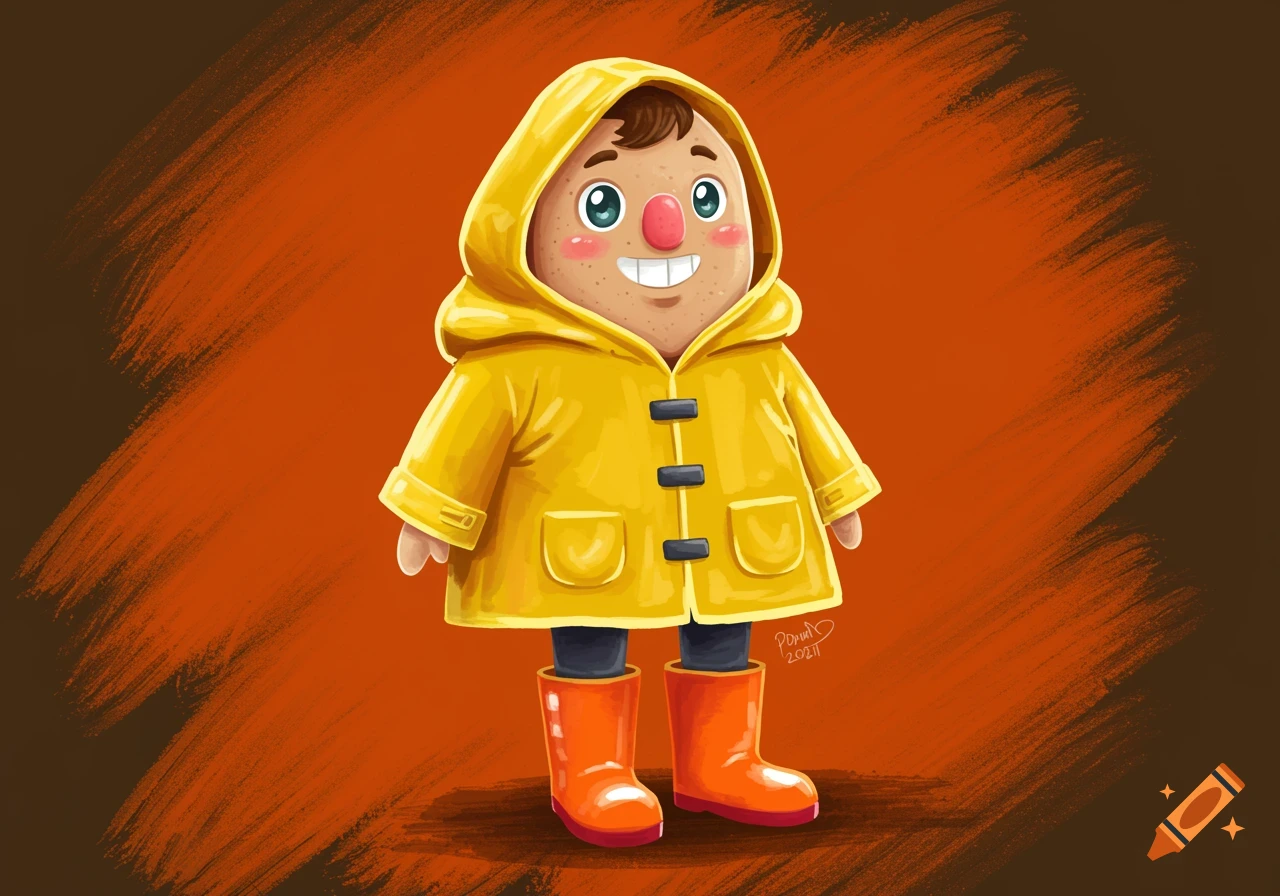 Cartoon Yellow Raincoat