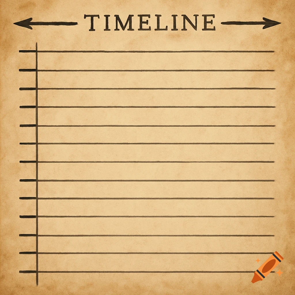 A blank timeline template on vintage paper. on Craiyon