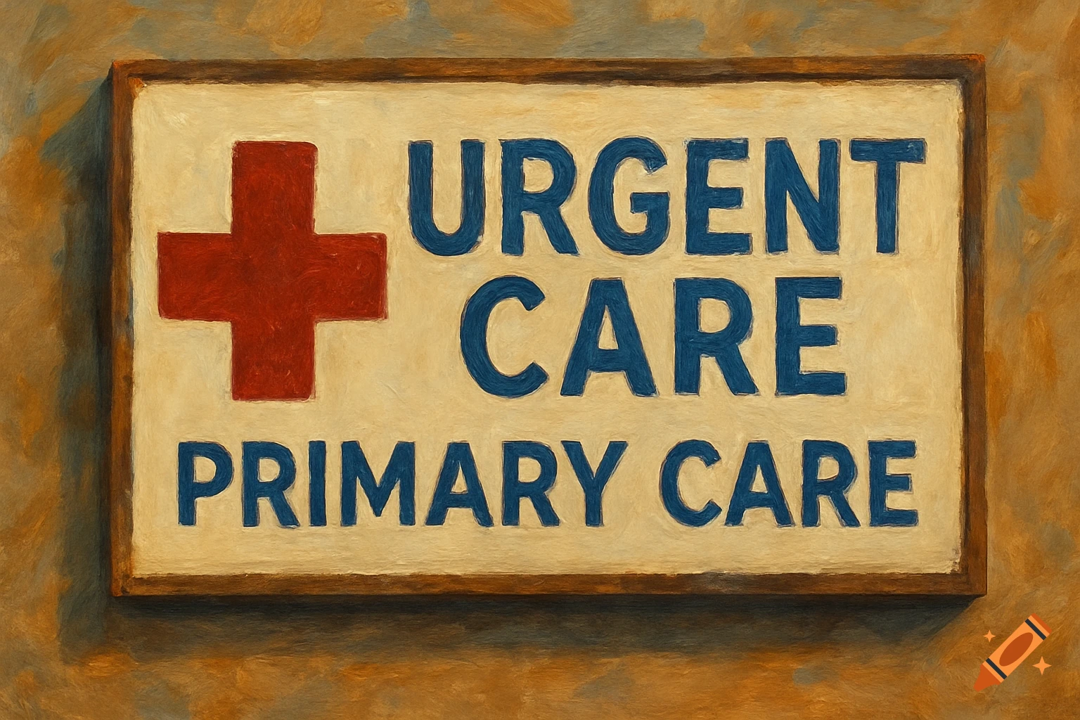 A sign with a red cross and the words URGENT CARE PRIMARY CARE in a ...