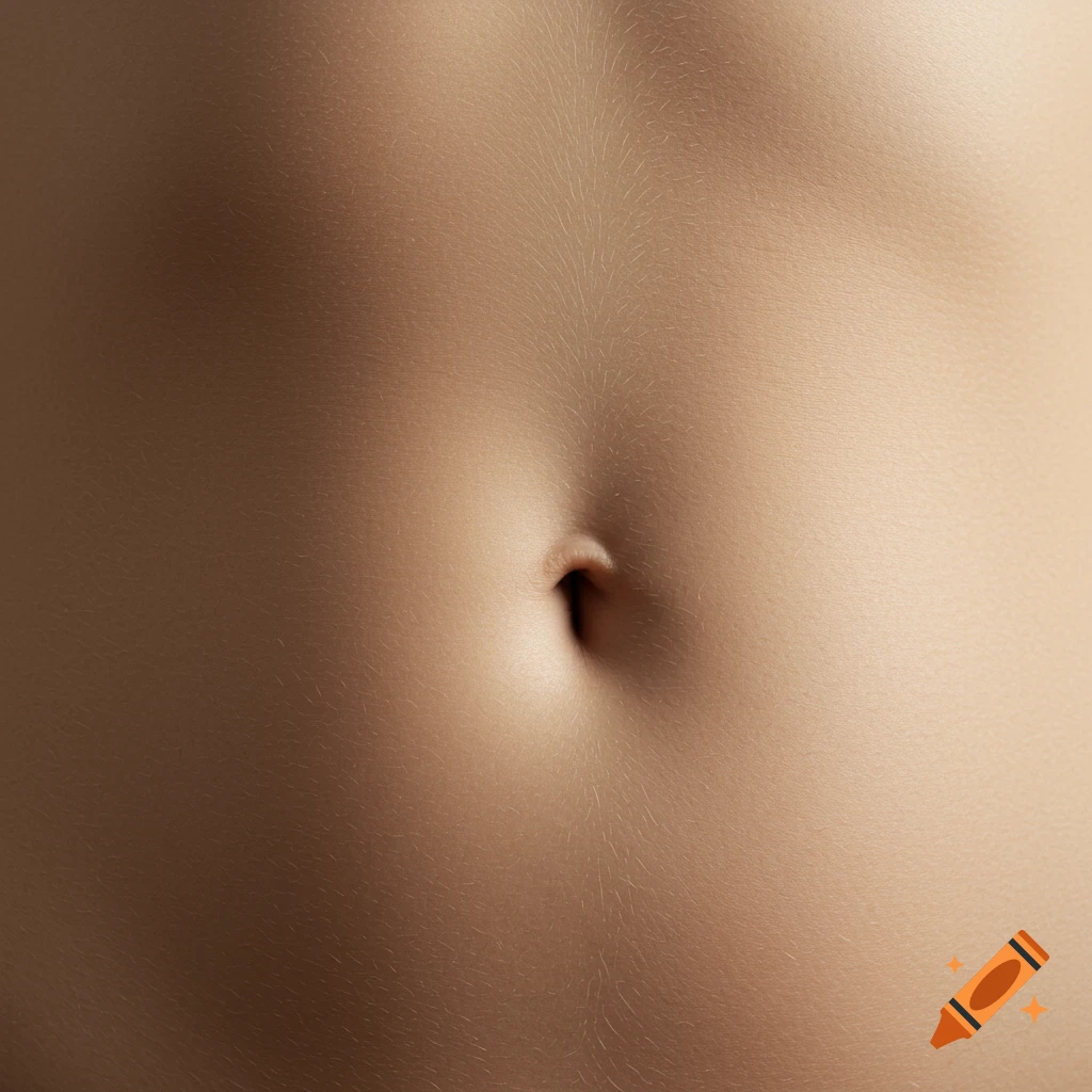Close-up of an innie belly button. on Craiyon