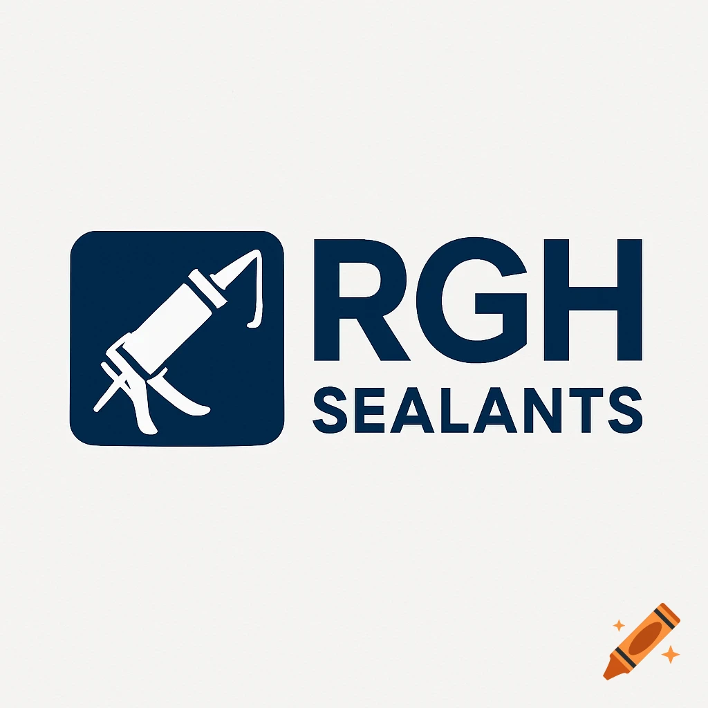 Logo for RGH Sealants with a sealant gun icon on Craiyon