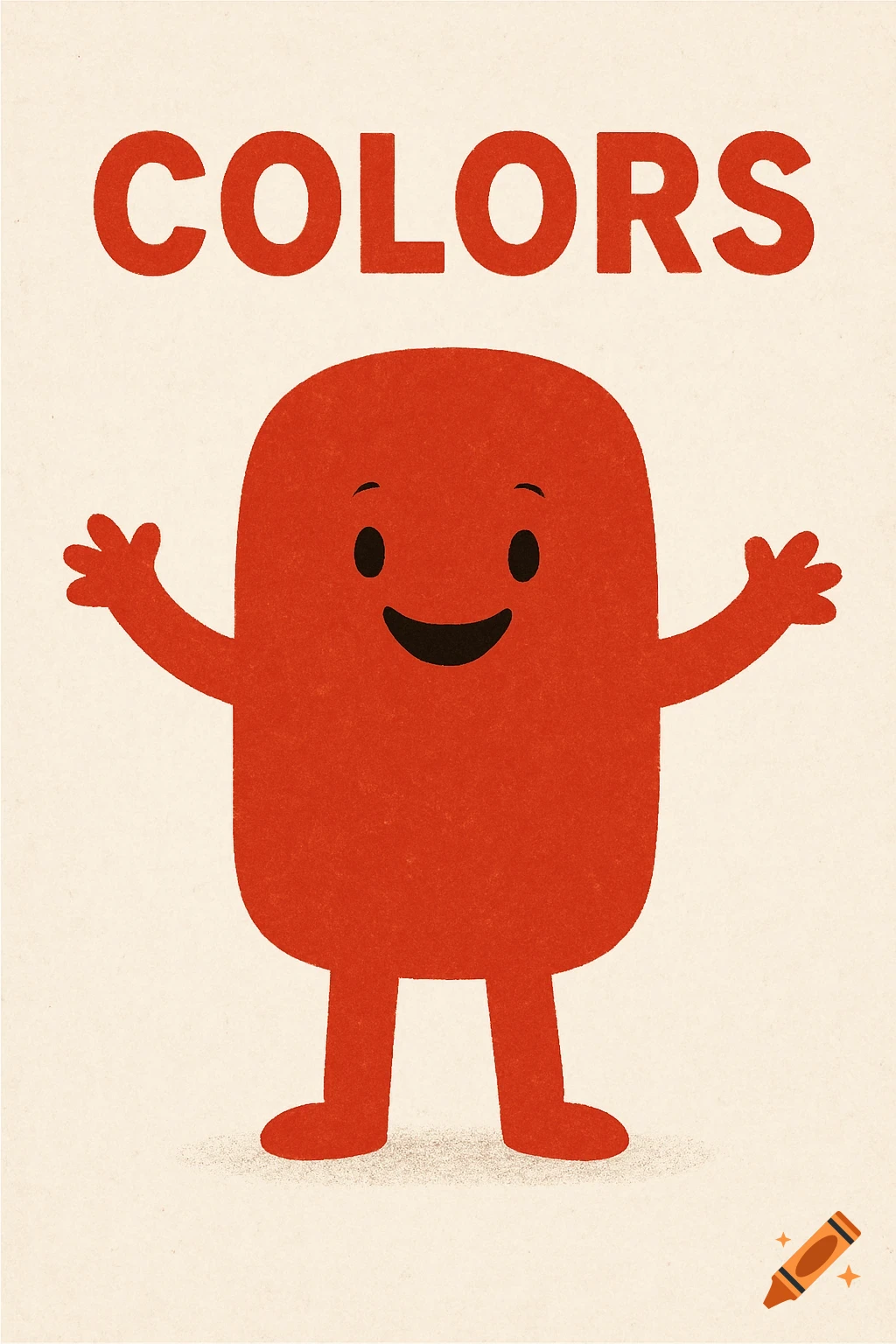 Simple illustration of a red blob-like character with arms and legs ...
