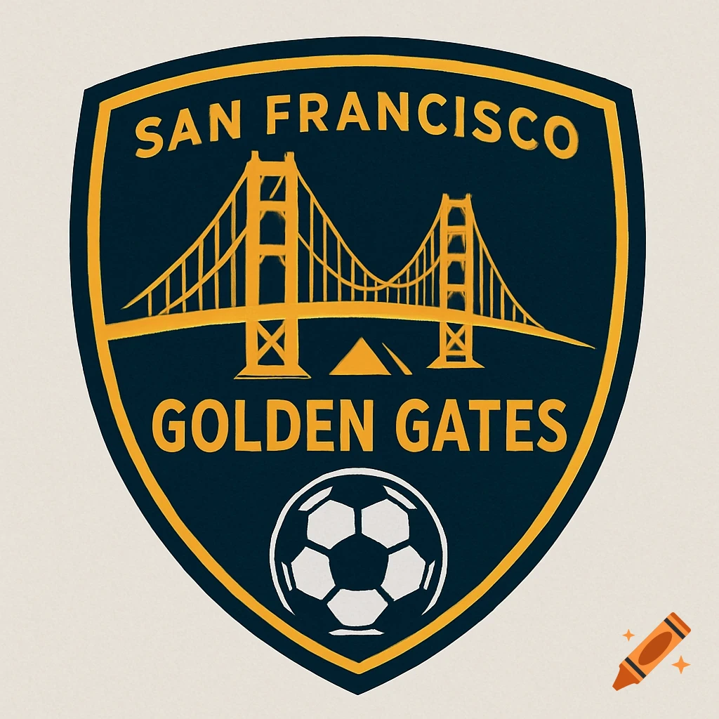 Shield logo for San Francisco Golden Gates soccer team featuring Golden ...