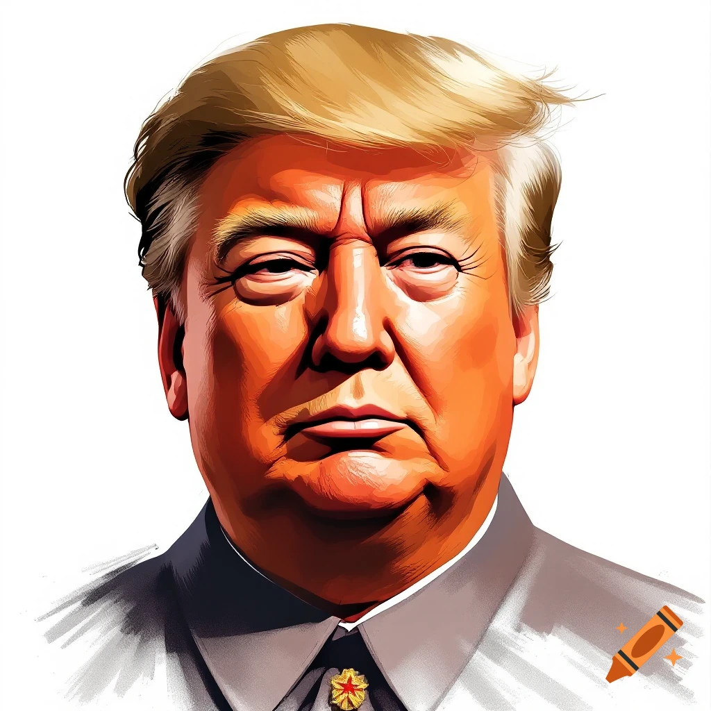 Stylized portrait of a man resembling Donald Trump in a Mao suit. on ...