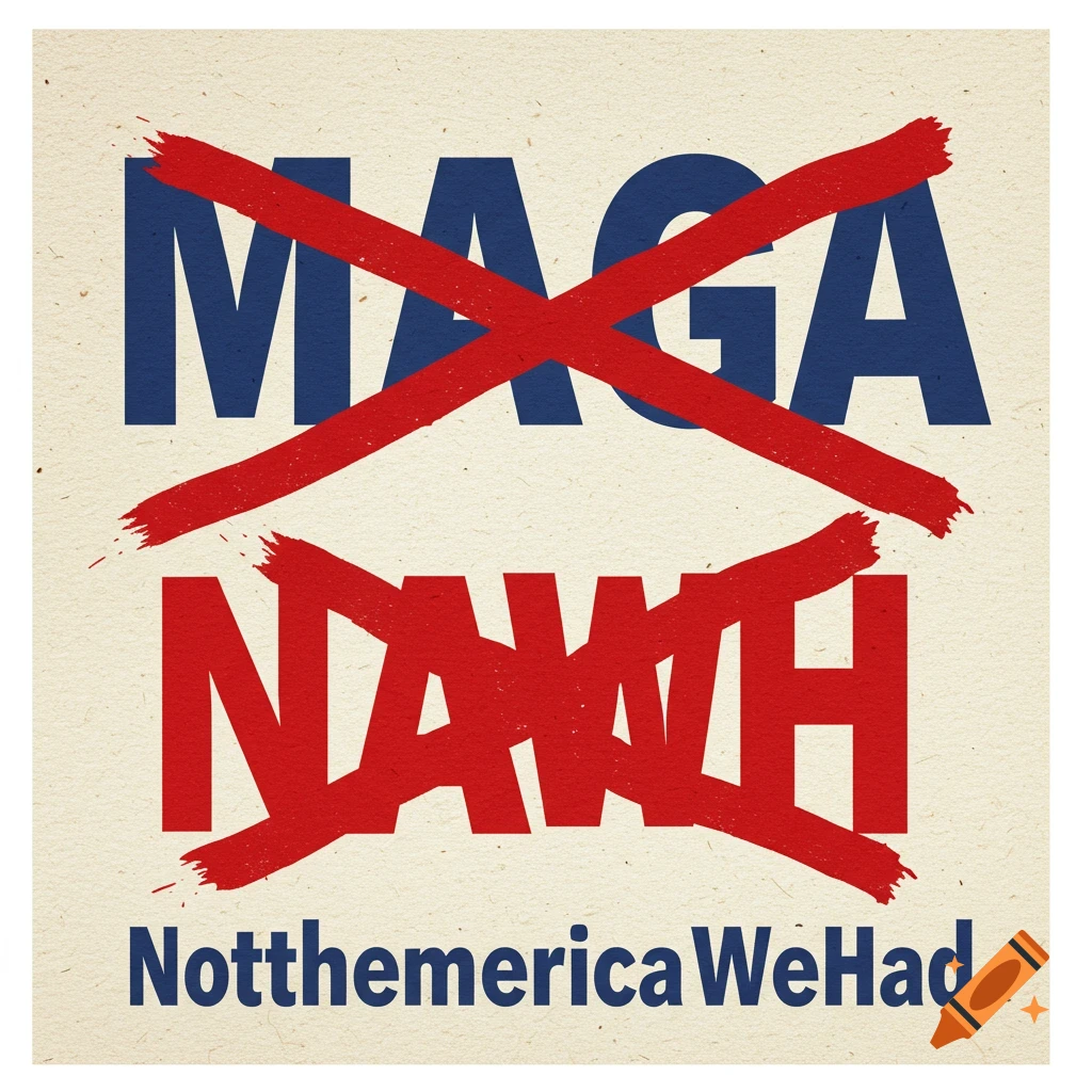 Political graphic with 'MAGA' and 'NAWH' crossed out and ...