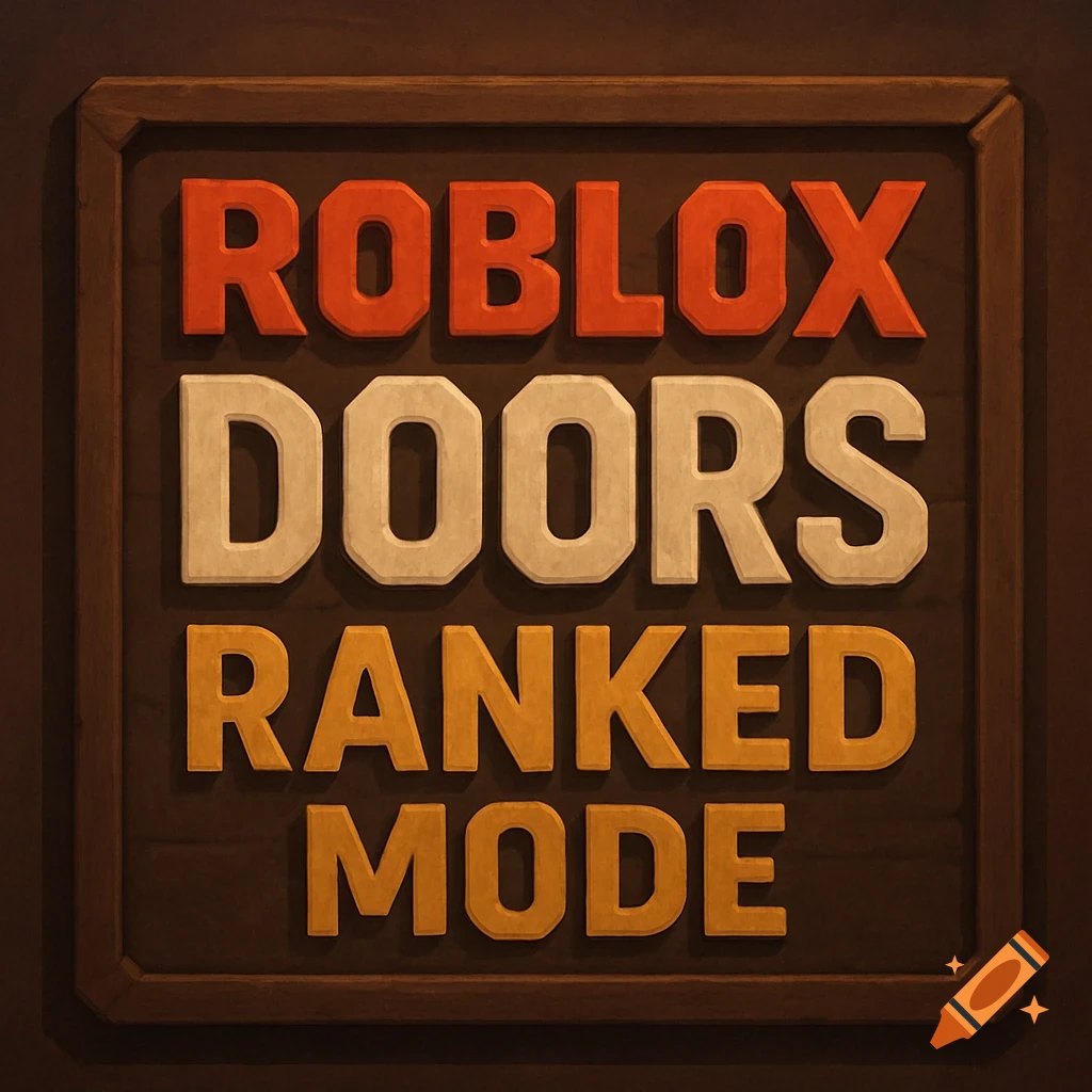 A sign displaying 'Roblox Doors Ranked Mode' on Craiyon