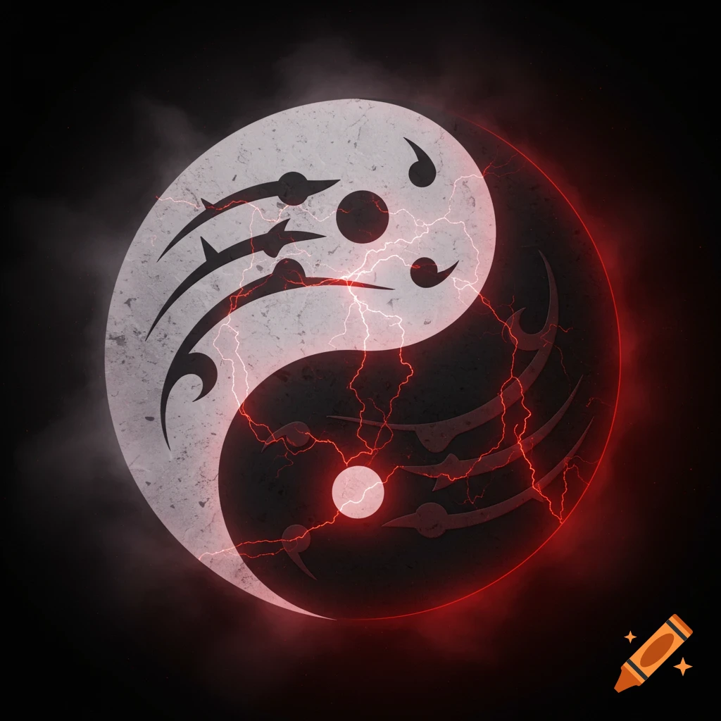 Stylized Yin Yang symbol designed to look like the Sharingan eye with ...