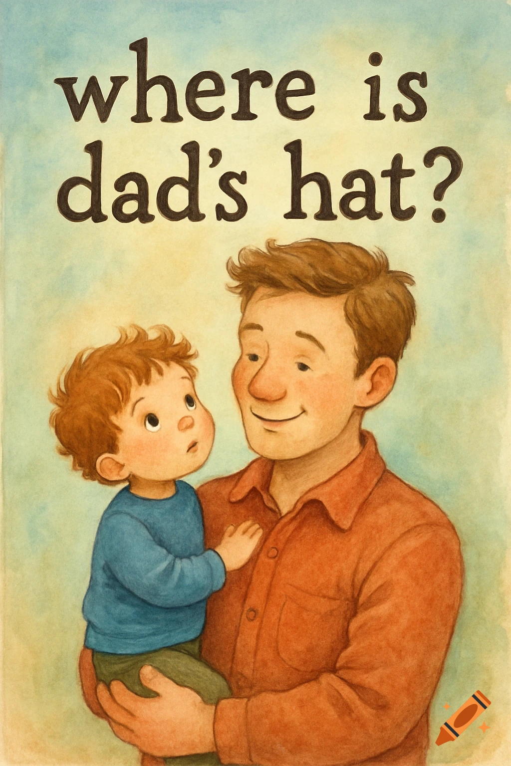 Watercolor illustration of a dad holding a child, with the text 'where ...