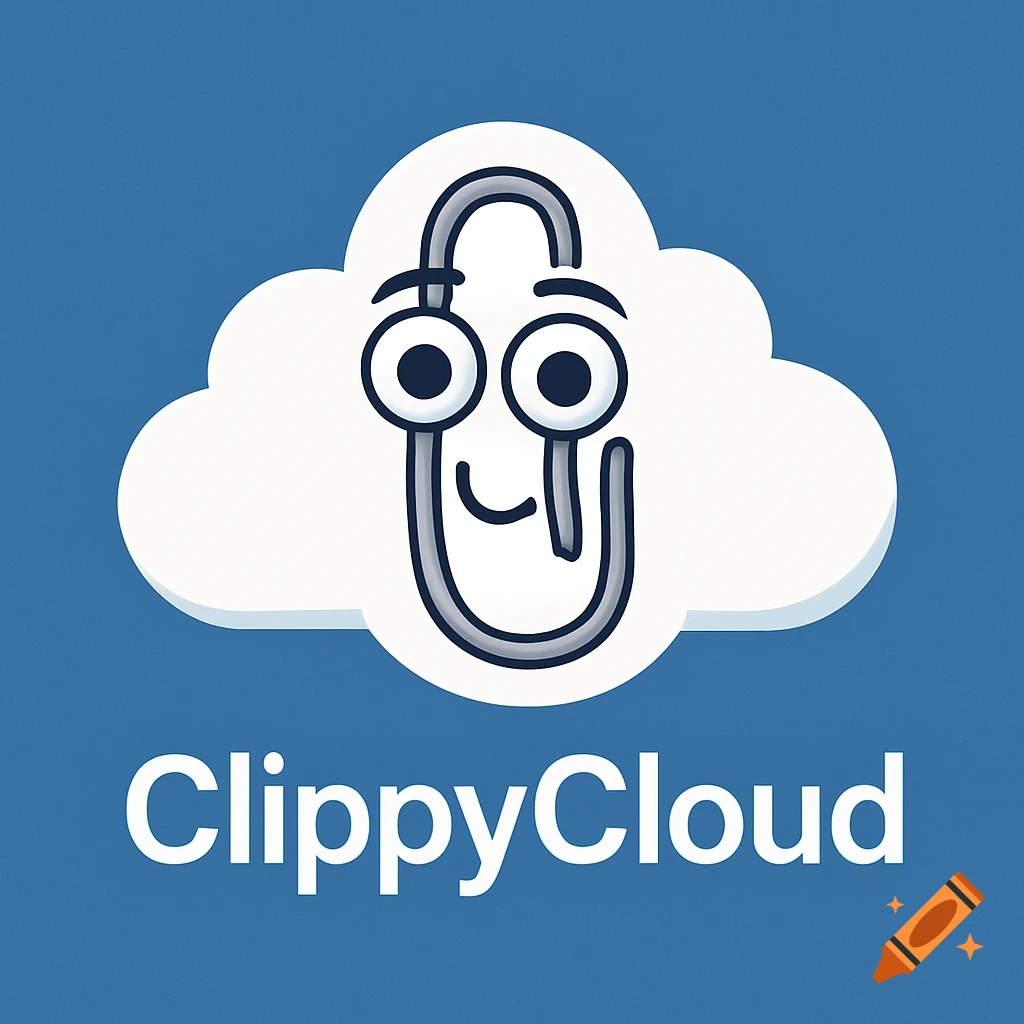 Illustration of a smiling paperclip character inside a cloud with the ...
