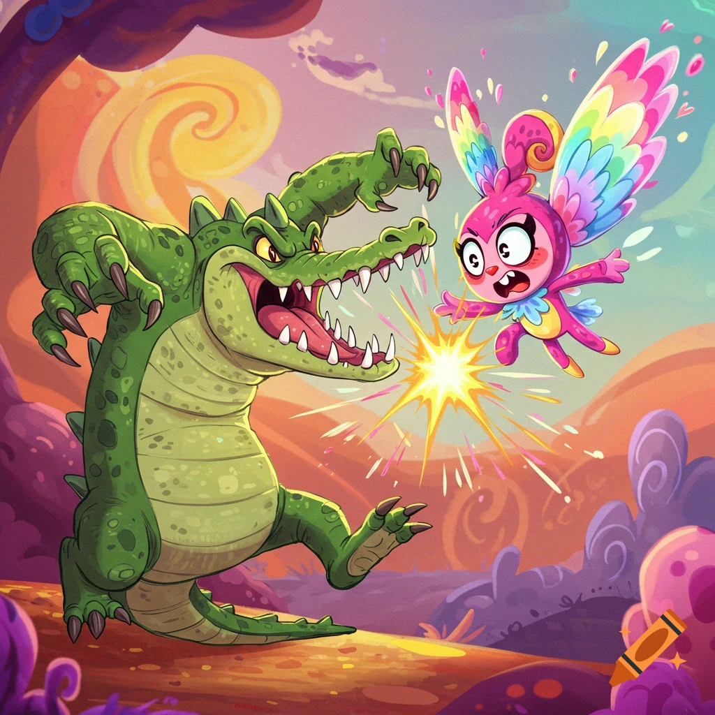 Animated Alligator With Wings