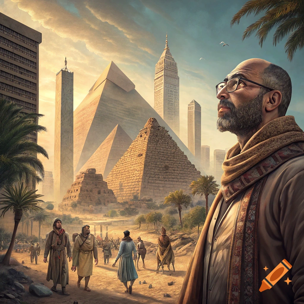 Joe Rogan looks at ancient pyramids and modern skyscrapers in a ...