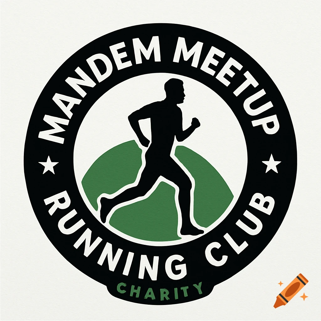 Logo for Mandem Meetup Running Club charity featuring a runner ...