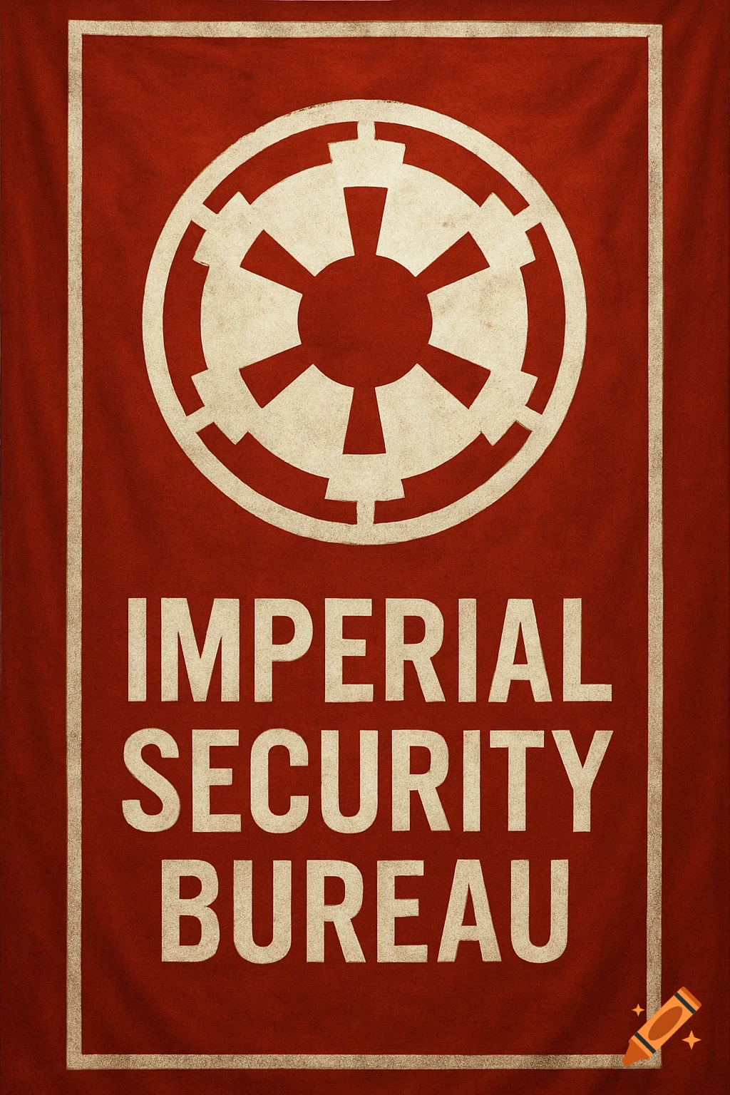 A red and white banner for the Star Wars Imperial Security Bureau with ...
