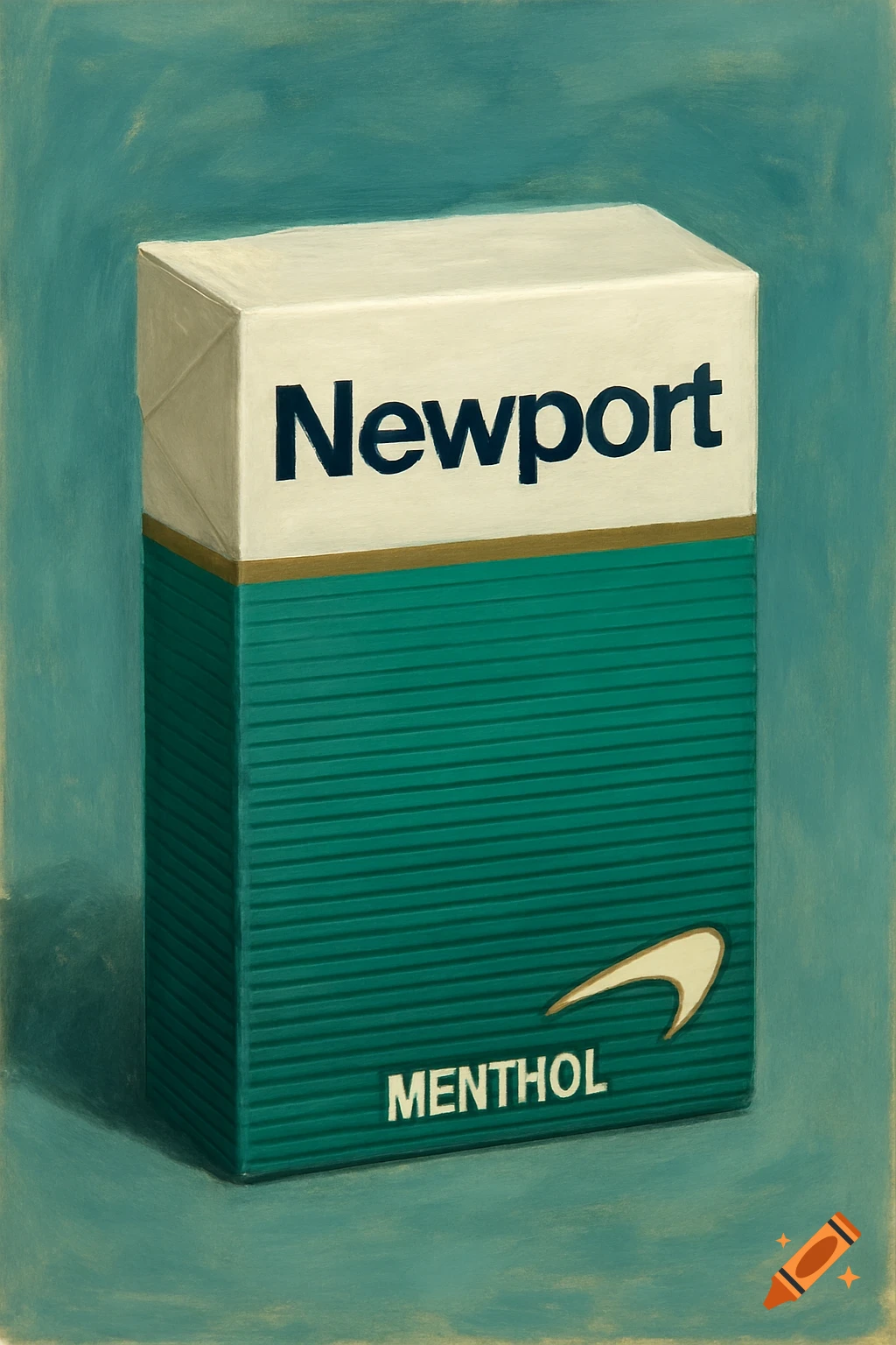 Painting of a pack of Newport menthol cigarettes. on Craiyon