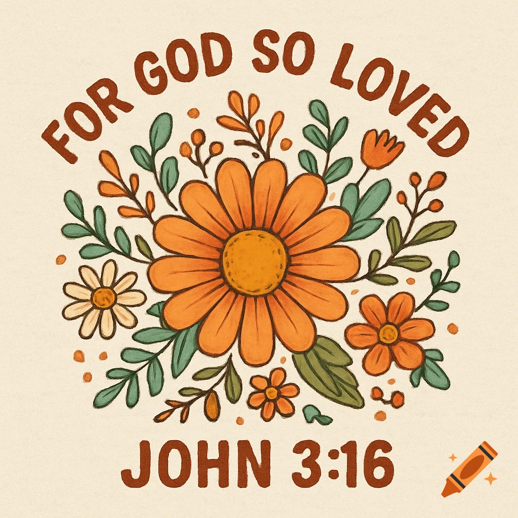 Boho floral illustration with Bible verse text. on Craiyon