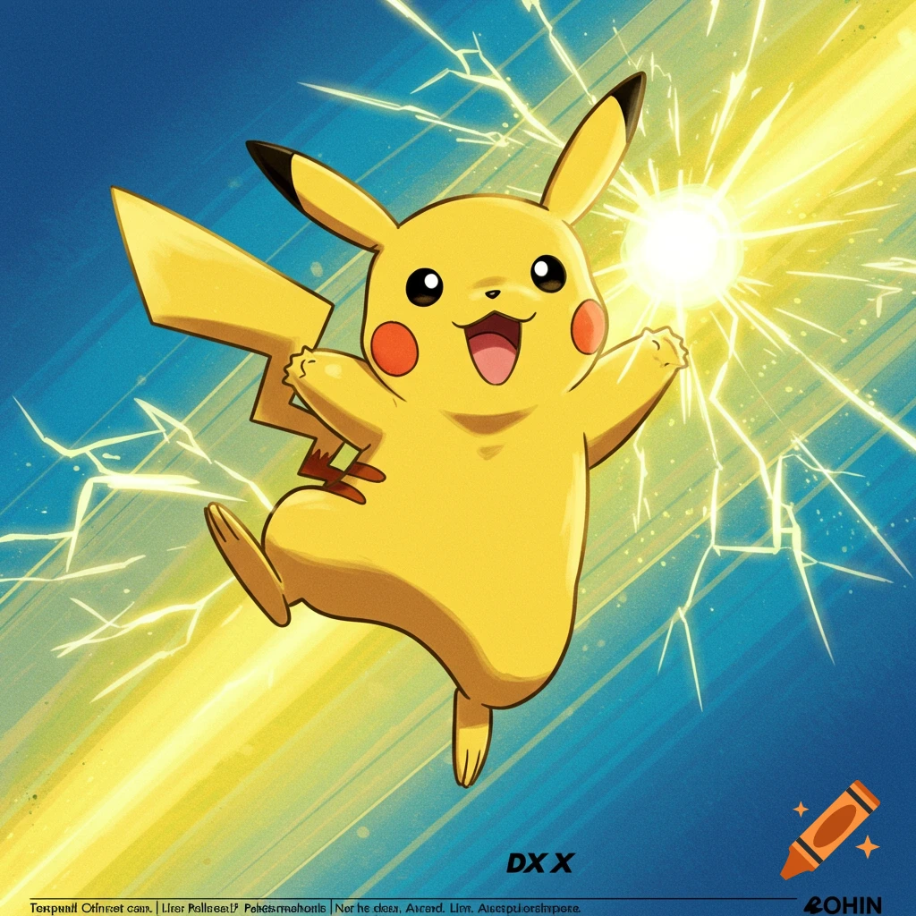 Pikachu charging an electric attack with lightning bolts around it. on ...